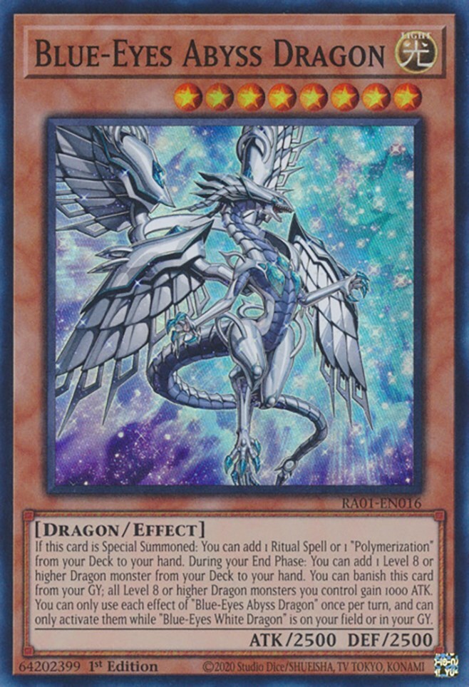 Blue-Eyes Abyss Dragon RA01-EN016 25th Anniversary Rarity Collection ...