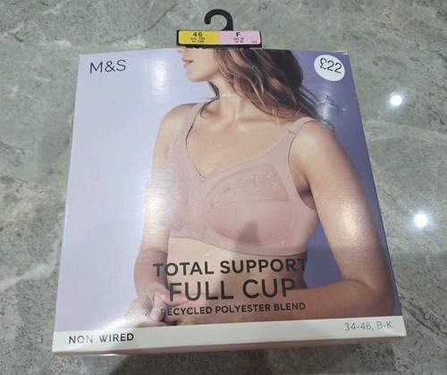 46F Bra M&S COLLECTION Total Support Embroidered Full Cup Bra MUSHROOM ...