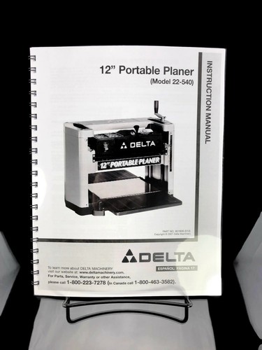 Delta 12" Portable Planer 22-540 Instruction Manual SPIRAL BOUND | eBay