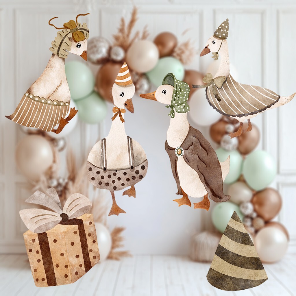 Silly Goose Baby Shower, One Silly Goose Cutouts, Goose Birthday Party ...