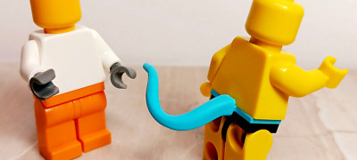 New LEGO RAT Tail Mouse Long Blue Med Azure Costume Part Body Piece ...