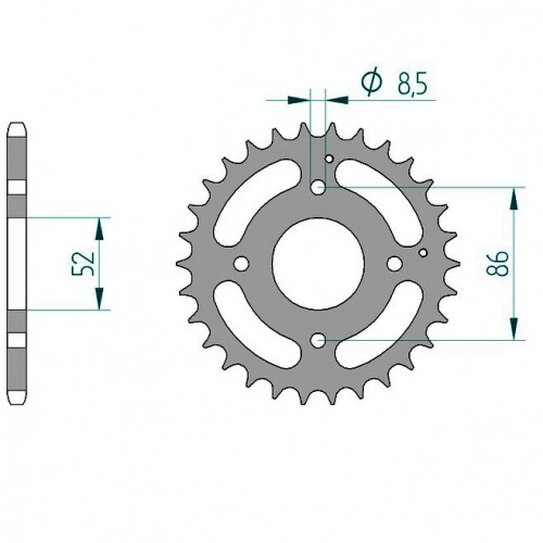 Stahl Kettenrad für Kymco Mxer 150 2004 L10050 520er 30 Zähne | eBay.de