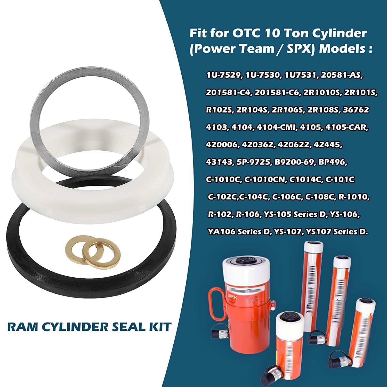 420576 Hydraulic Ram Seals Rebuild Kit Fits 10 Ton Cylinder Power Team ...