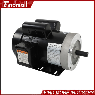 5HP Electric Motor 3450RPM Single Phase 208-230V 56C Frame 5/8" Shaft ...