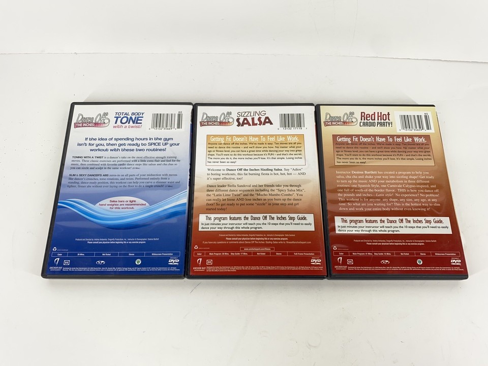 Lot of 3 Dance Off The Inches DVD - Total Body Tone With A Twist ...