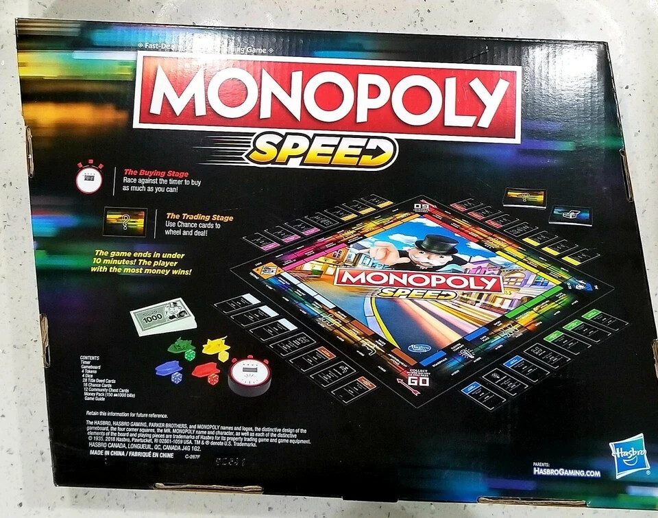 Monopoly Speed Board Game-Play Under 10 Minutes-Fast Playing New in ...