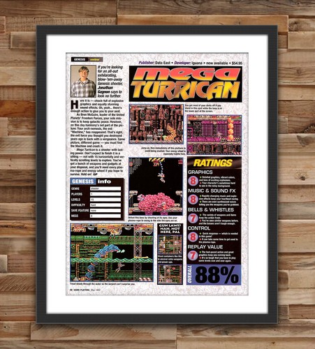 Mega Turrican Sega Genesis Glossy Review Poster Unframed G2814 | eBay