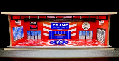 Trump Theme Diorama For 1:64 Scale Toy Car Model Diorama Garage W/ LED ...