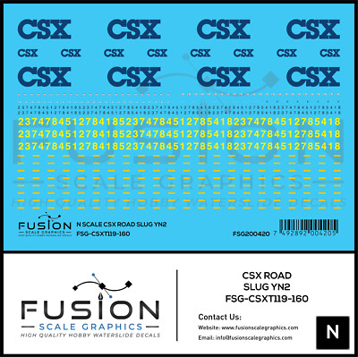 N Scale CSX Road Slug YN2 Decal Set | eBay
