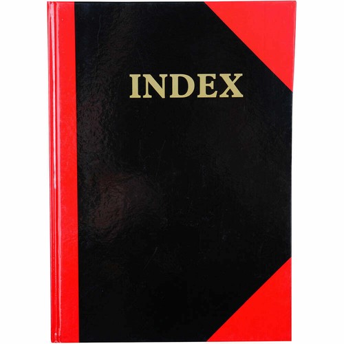 Cumberland A5 A-Z Index Book Notebook Black & Red Hard Cover 100P Feint ...