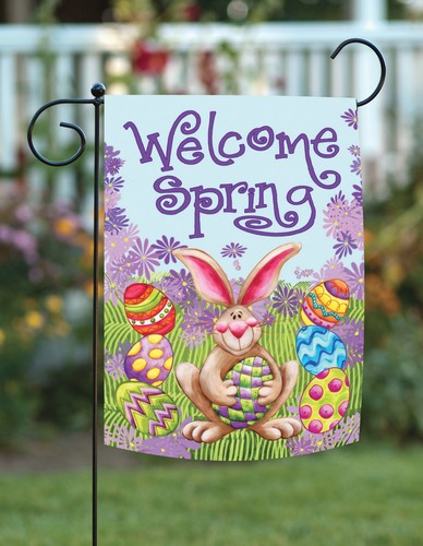 Toland Welcome Spring 12x18 Easter Bunny Egg Double Sided Garden Flag ...