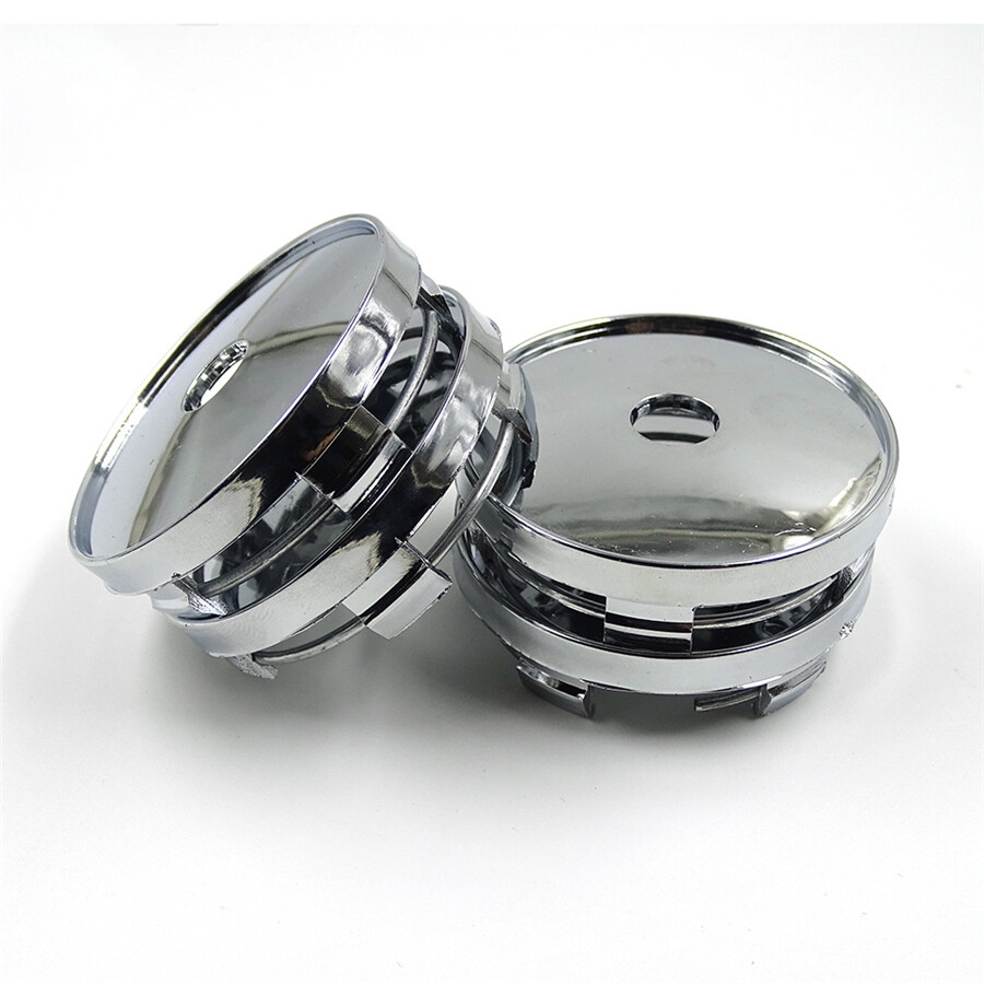 60mm Auto Car Wheel Hub Center Caps Tyre Rim Hub Cover Silver ABS ...