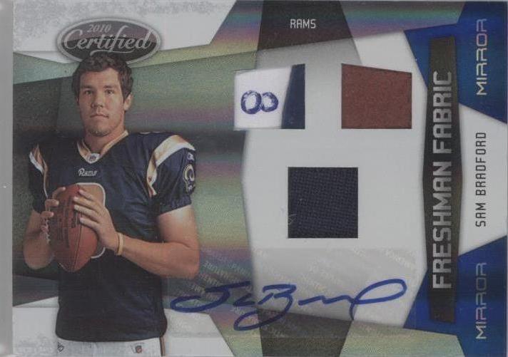 2010 Certified - Freshman Fabric Sam Bradford #302 Mirror Blue /50 (AU ...
