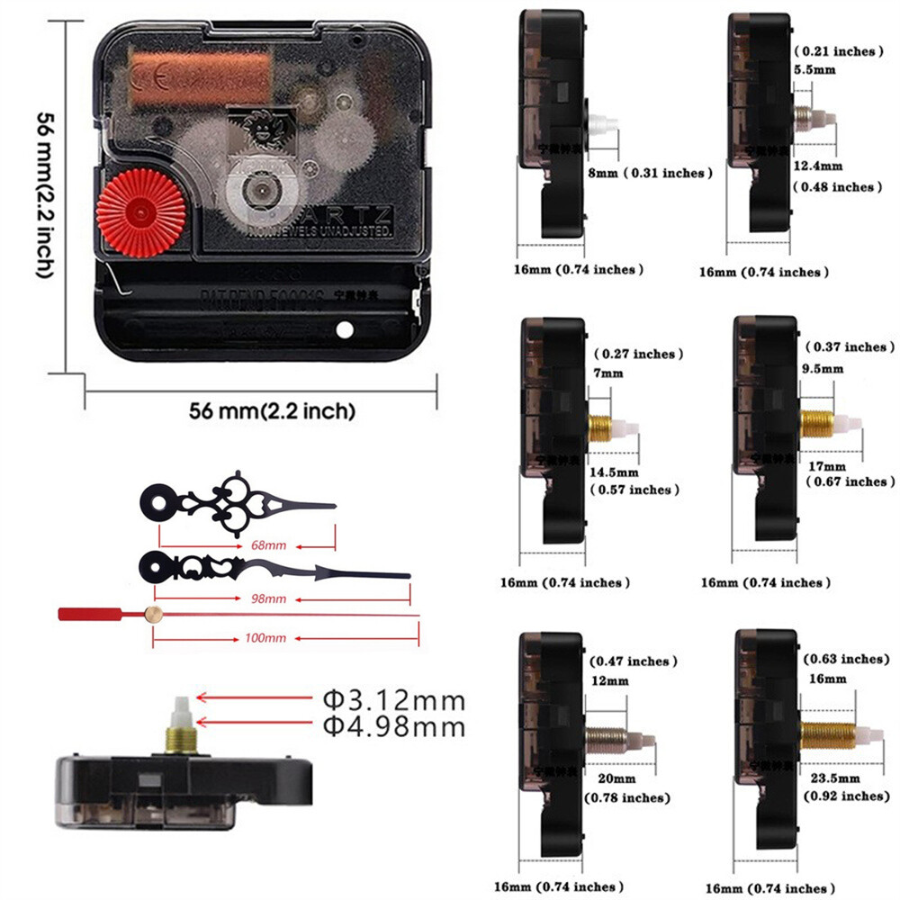 Sweep Type Wall Clock Movement Mechanism 12888 Replacement Quartz Clock ...