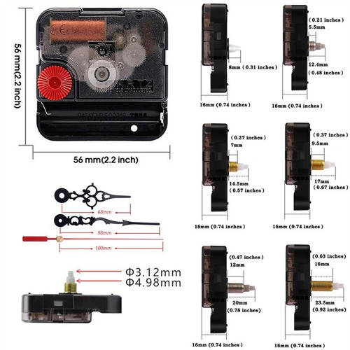 Sweep Type Wall Clock Movement Mechanism 12888 Replacement Quartz Clock ...