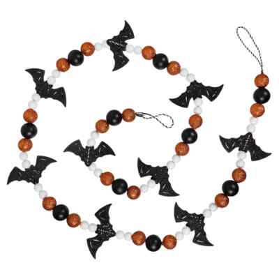 Glittered Halloween Bat & Ball Garland | eBay