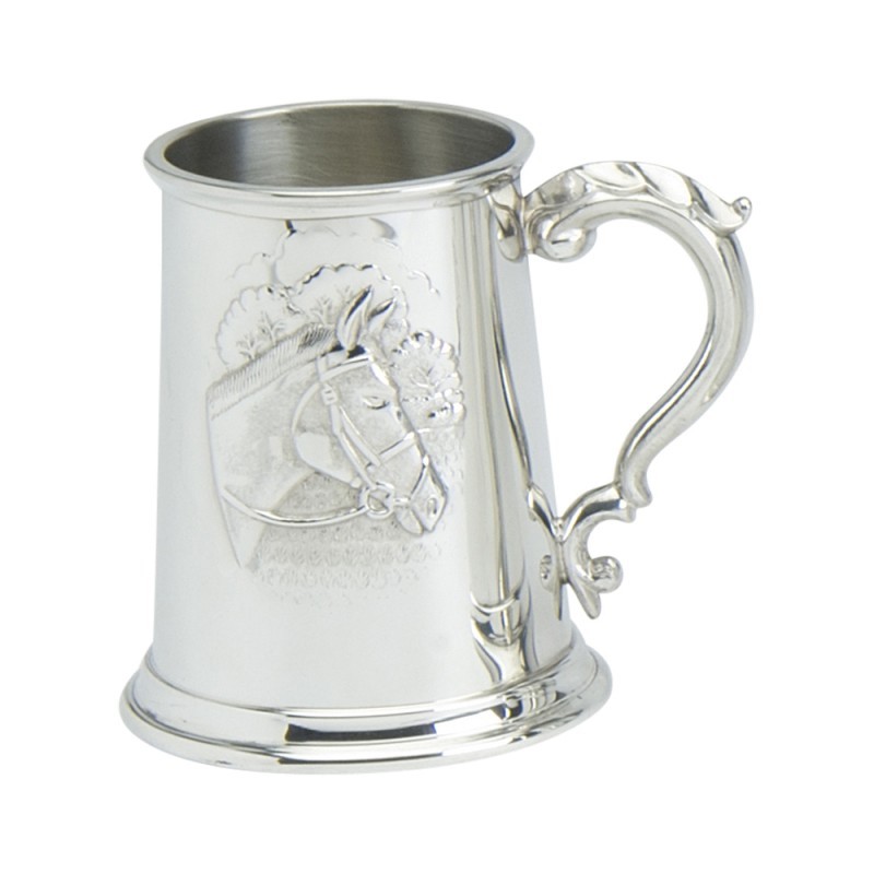Pewter Tankard 1pt - Horse Scene | eBay