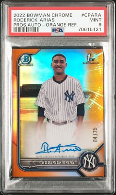 2022 Bowman Chrome Roderick Arias Orange /25 Refractor Auto PSA 9 | eBay