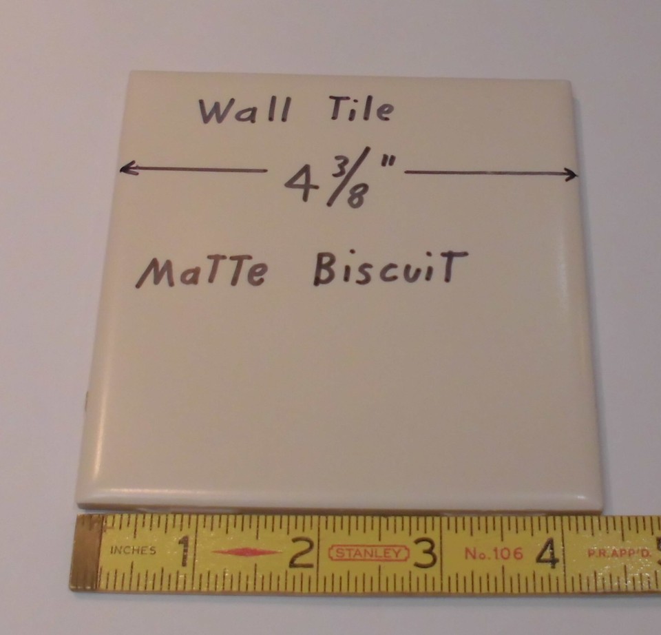 1 pc. Matte Ceramic Wall Tile *Biscuit Color* 4-3/8" X 1/4" thick, off ...
