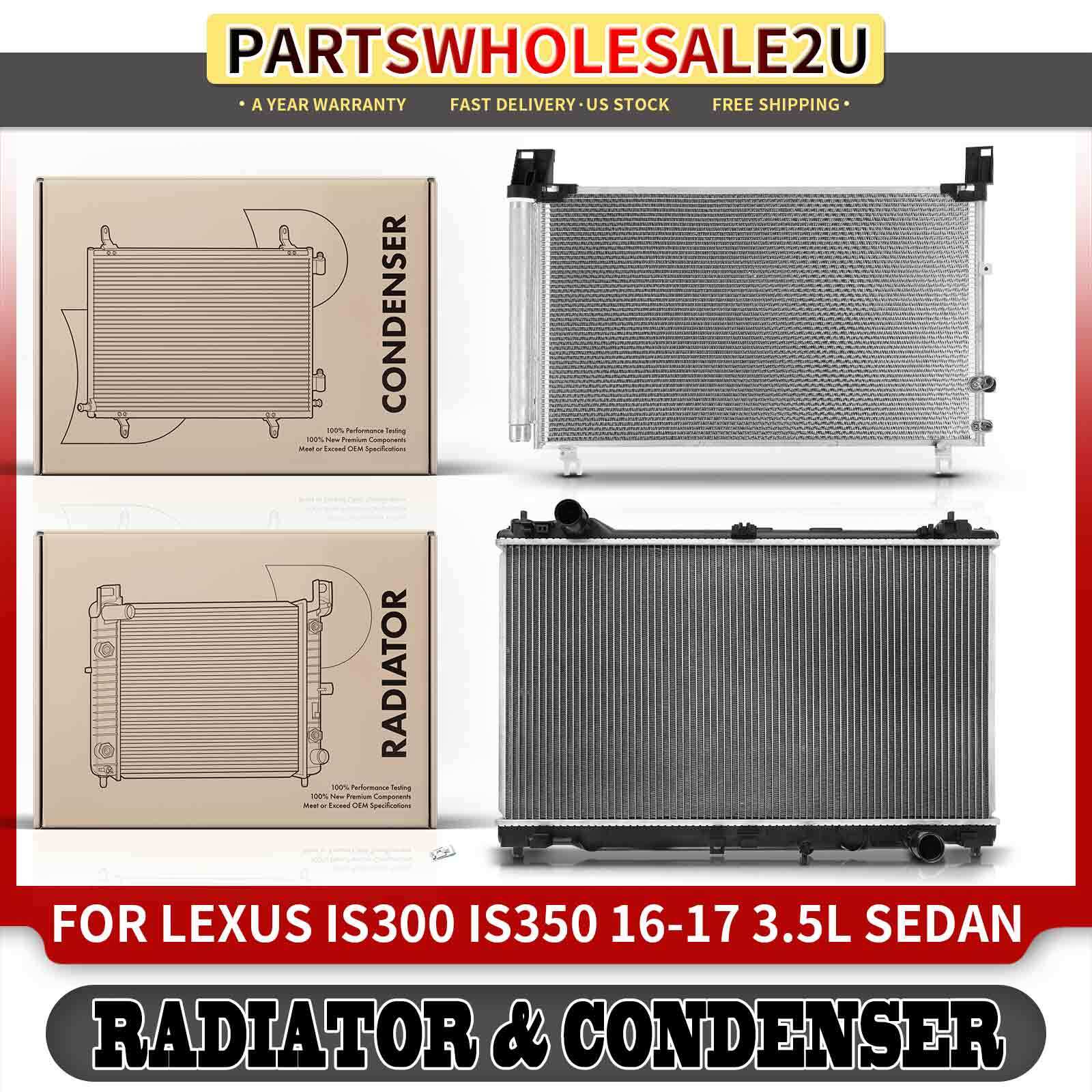 Set of 2 Radiator & AC Condenser Cooling Kit for Lexus IS300 2016-2017 ...