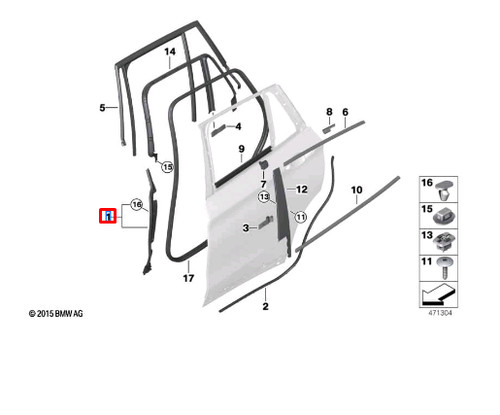 NEW BMW X1 F48 REAR RIGHT DOOR SEAL RUBBER 51357349664 ORIGINAL | eBay