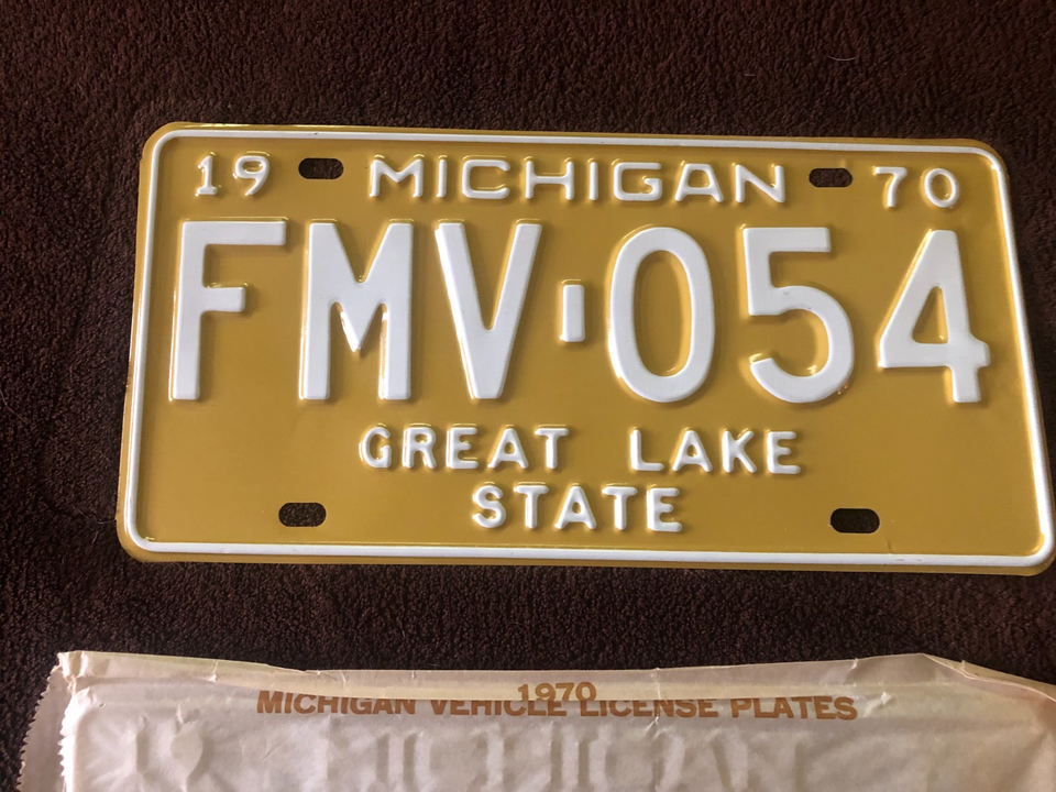 NEW UNUSED 1970 MICHIGAN LICENSE PLATE - ONE PLATE | eBay