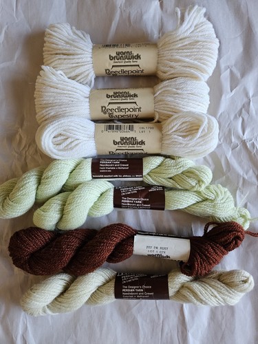 LOT OF 7 VTG BRUNSWICK WOOL CREWEL NEEDLEWORK YARNS 40 Yd Skeins 7.3 Oz ...