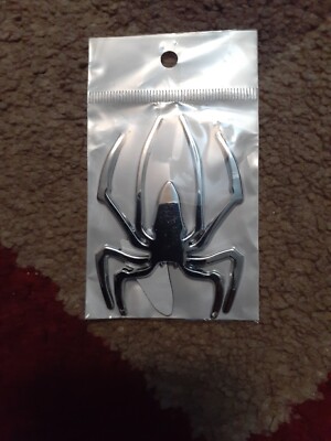 1x 3D Metal Spider Logo Silver Chrome Car Sticker Emblem Badge Decal ...