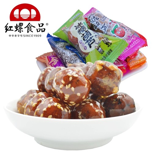 Beijing Specialty Haw Ball 冰糖葫芦 Chinese Food Snacks 休闲小吃 北京特产 红螺食品 综合口味 ...