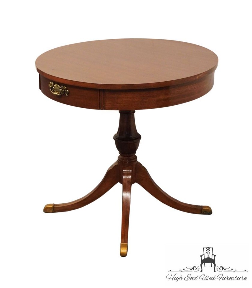 MERSMAN Solid Mahogany Traditional Duncan Phyfe Style 29" Round Accent ...