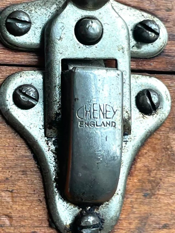 Antique Wooden Instrument Tool Box Cheney England Latch Dovetail ...