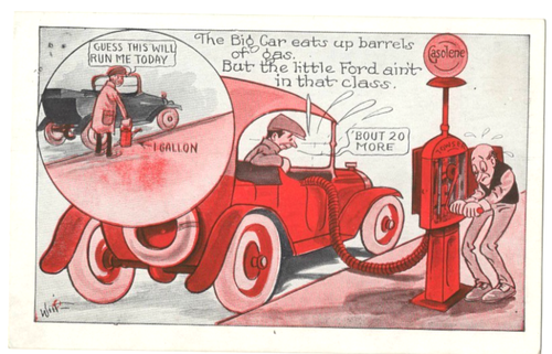 Ford Booster Comic Gas Pump Gasoline Ford Automobile Postcard Witt ...