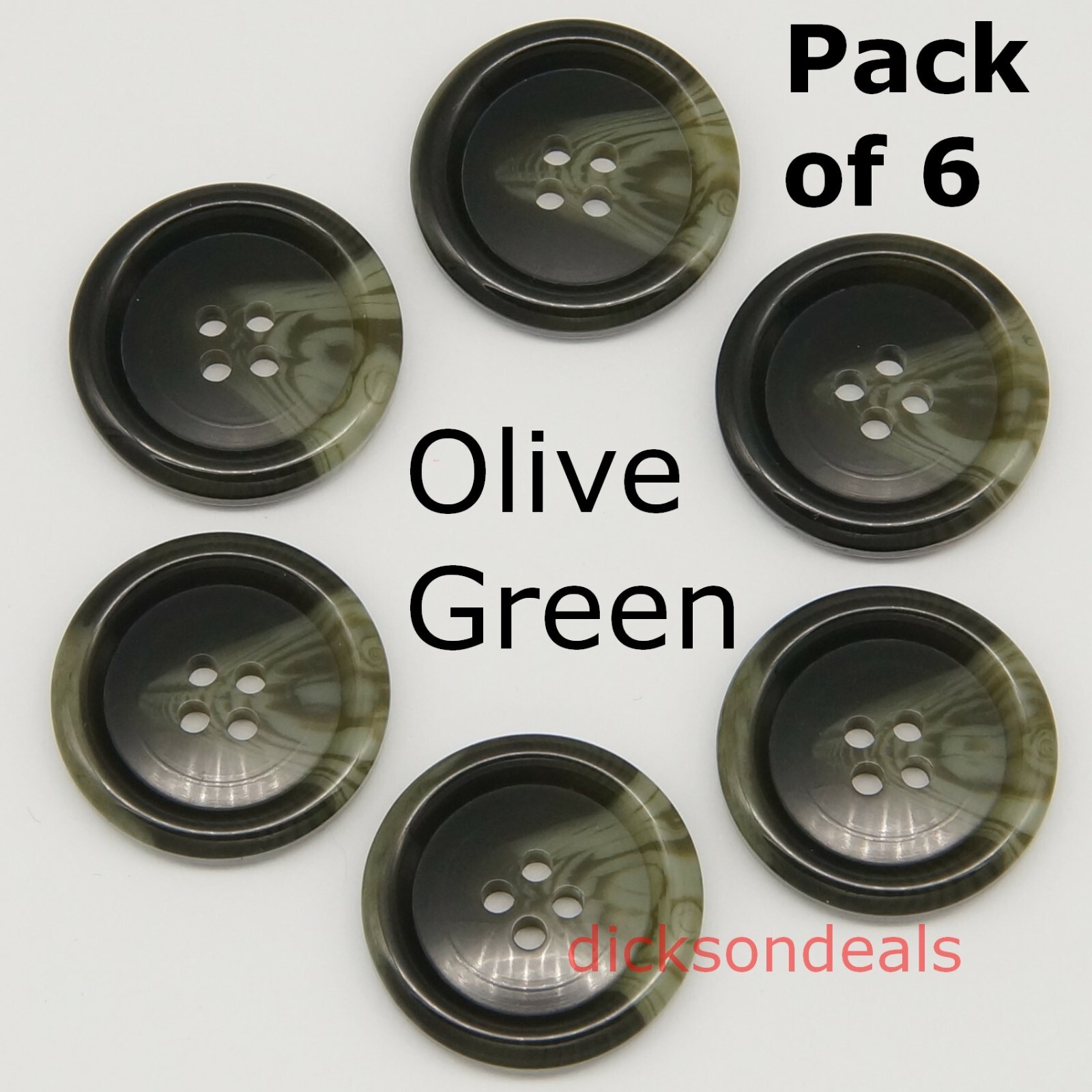 6 Coat Jacket Buttons Variegated Grey Olive Tan or Fawn 15mm 20mm 25mm ...