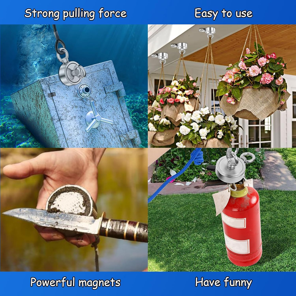 Fishing Magnet Kit, 700 LBS Pulling Force Magnet Fishing, Premium ...