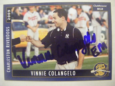 VINNIE COLANGELO signed RC YANKEES 2009 CHARLESTON RIVERDOGS baseball ...