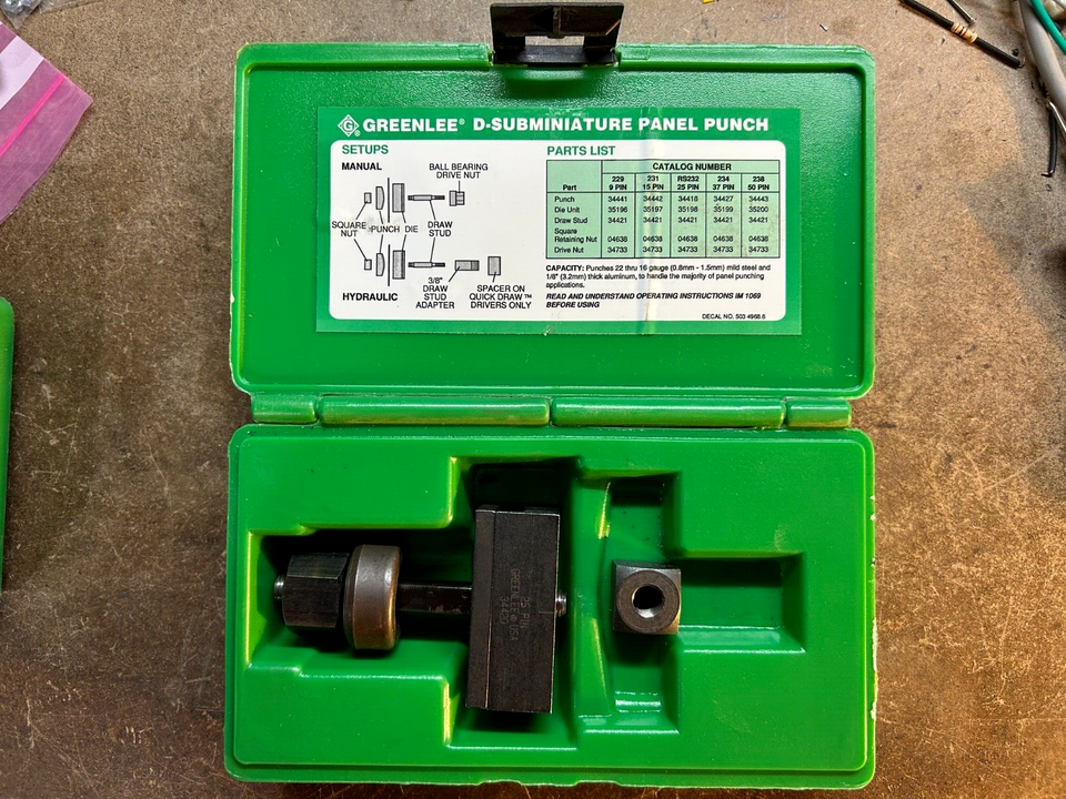 GREENLEE RS 232, 25 - pin D-Subminiature panel punch | eBay