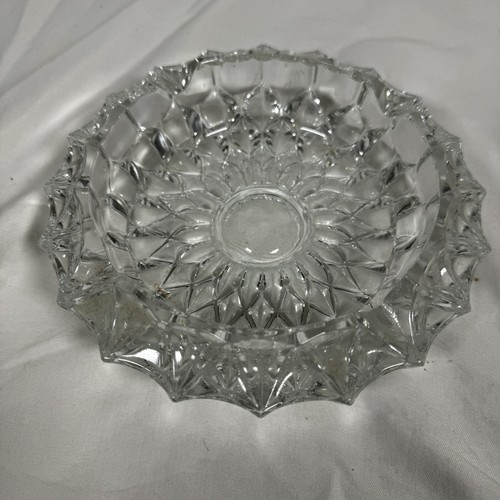 Vintage Large Heavy 7" Clear Glass Pressed Glass Ashtray for Cigar ...