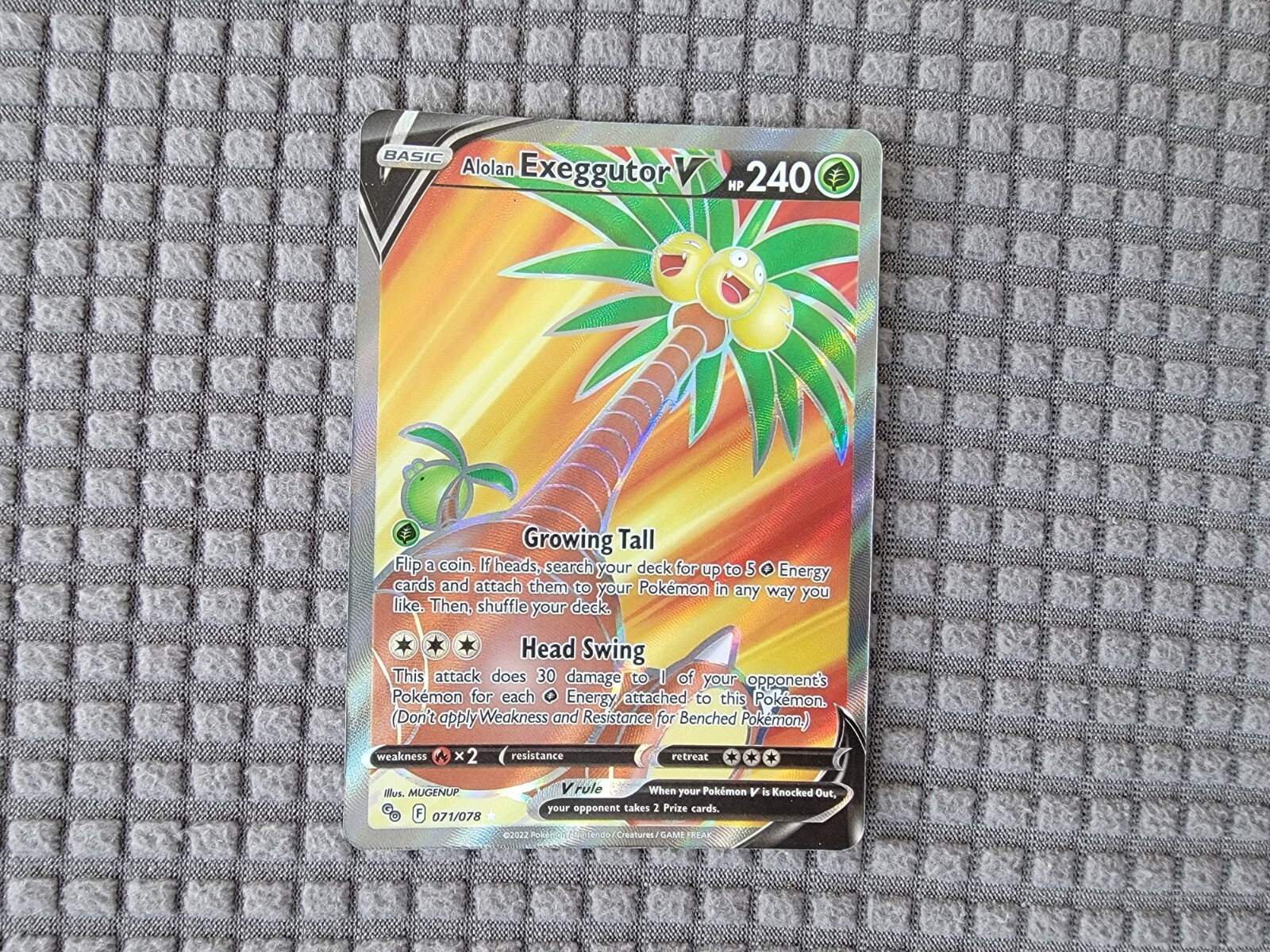 Alolan Exeggutor V 071/078 Full Art Pokemon GO Card Ultra Rare Mint NM ...
