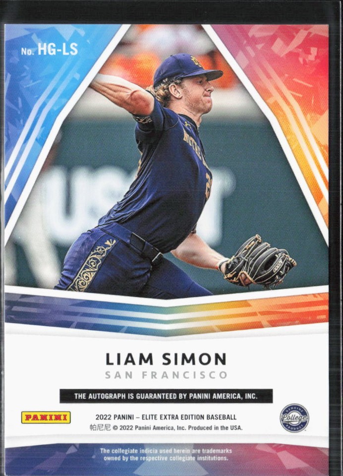 2022 Panini Elite Extra Edition Liam Simon Hidden Gems Signatures Black ...