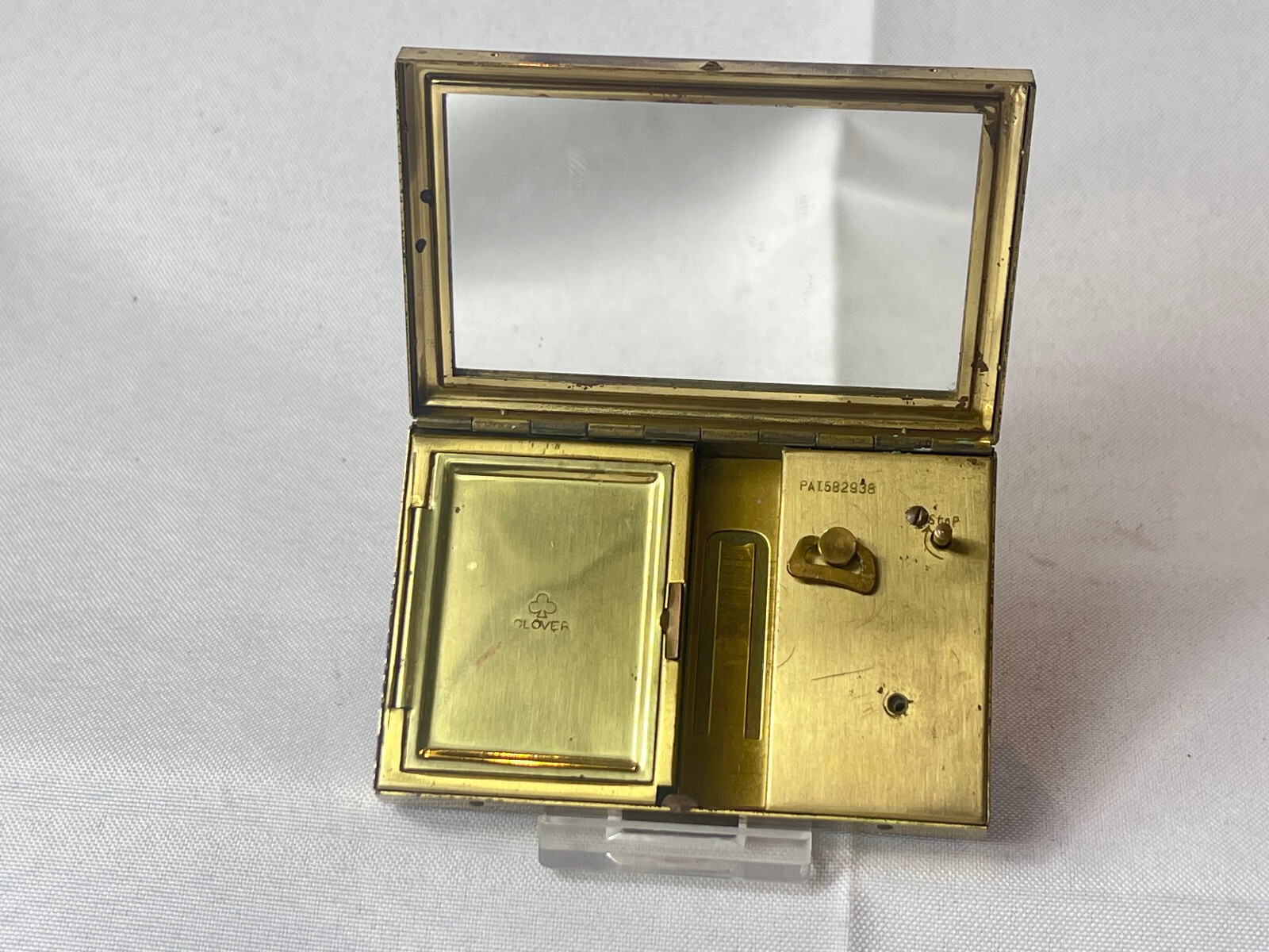 Clover Musical Compact Dancers Vtg Wind Up Music Box Mirrored Vanity ...