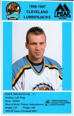 Dave Michayluk 1996-97 Cleveland Lumberjacks Postcard | eBay