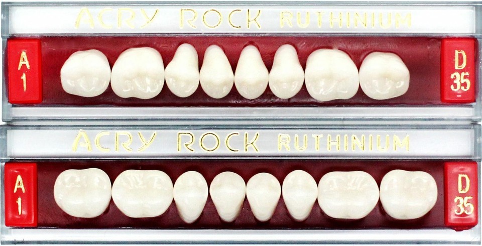 Acrylic Dental Lab Teeth Ruthinium Acryrock Teeth A1 Size 13 Full Mouth ...