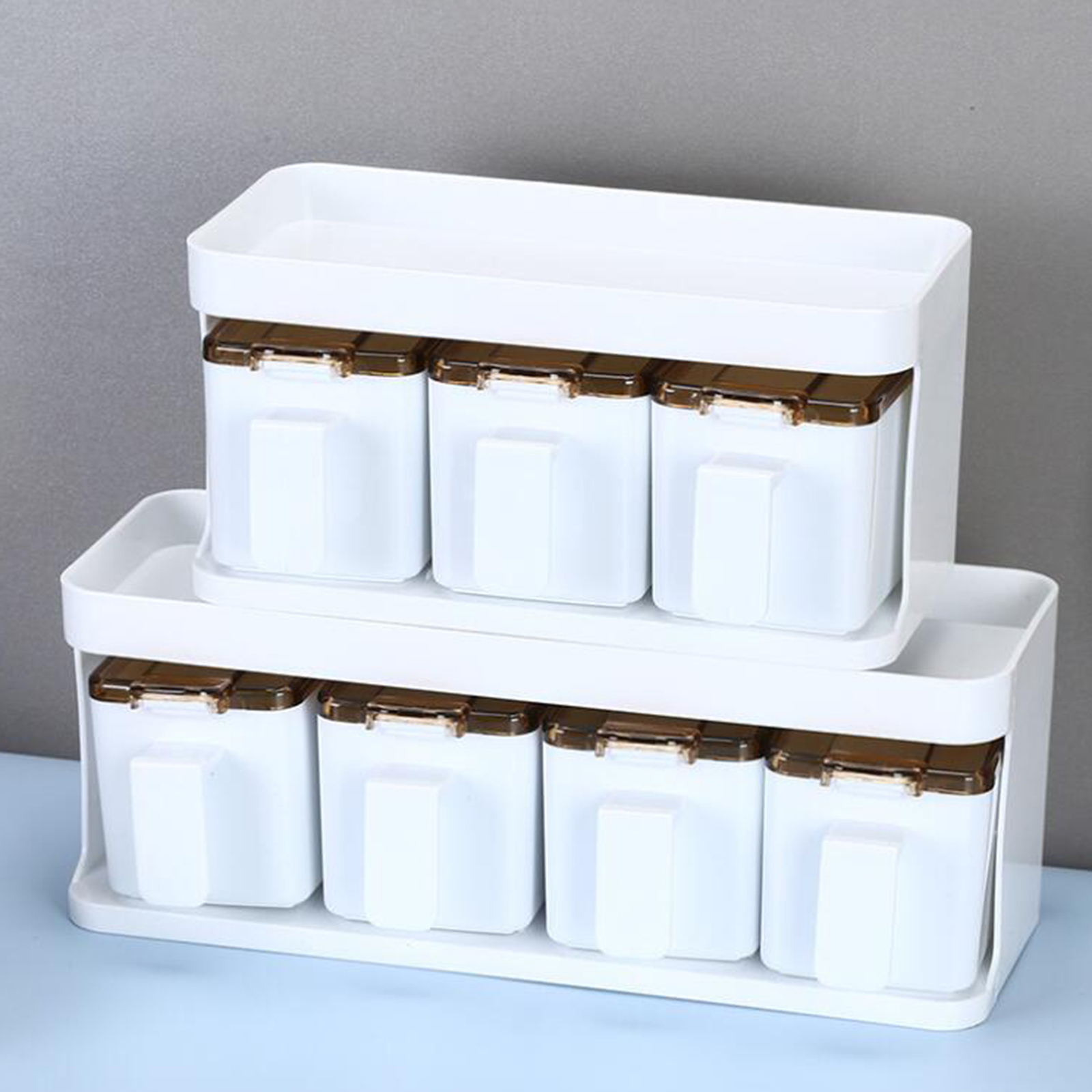 Condiment Case Waterproof Classified Storing Counter 3/4 Grids Cumin ...