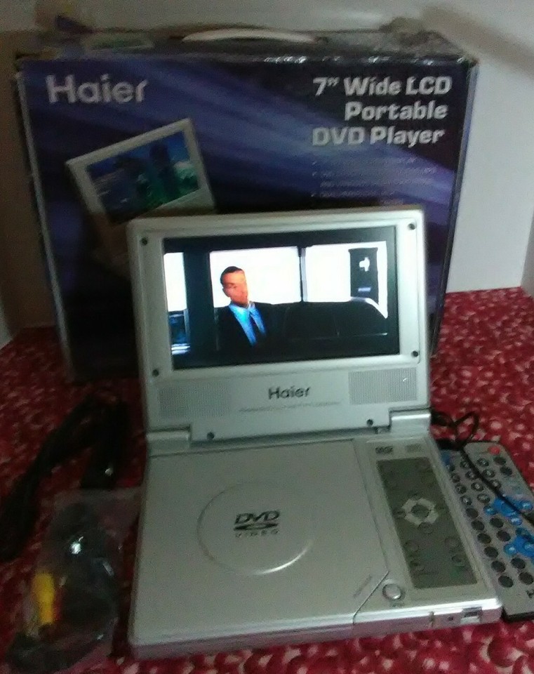 Haier Portable DVD Player w/ 7” TFT LCD Monitor with remote | eBay