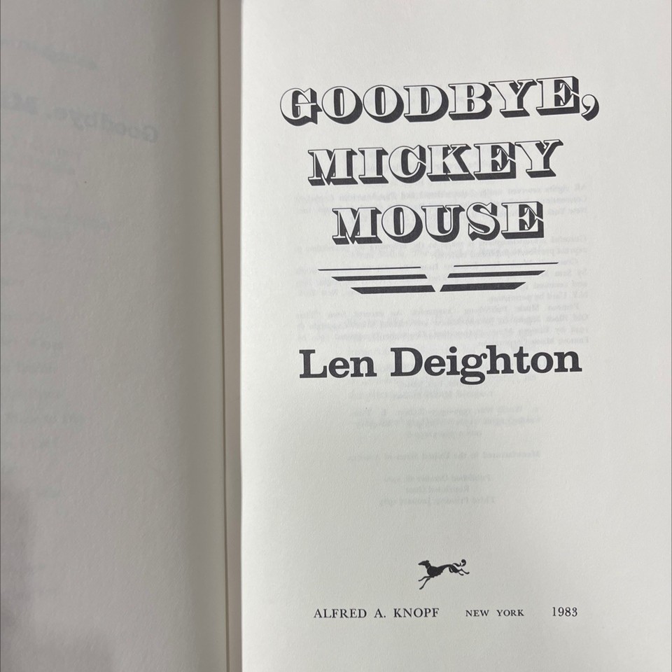 goodbye, mickey mouse book, by Len Deighton, 1982 Hardcover | eBay