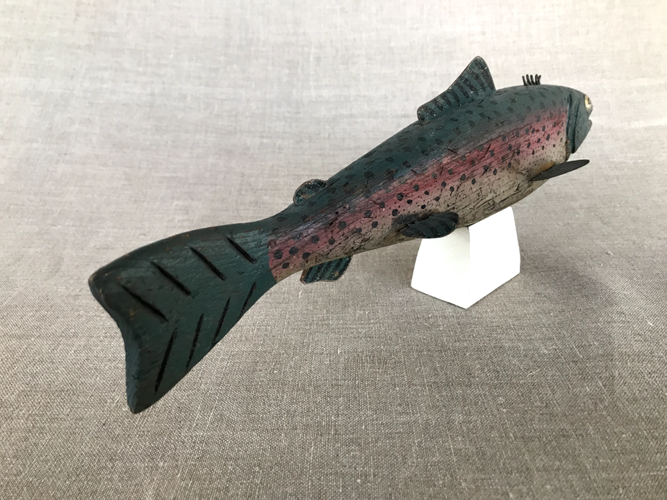 Ice Spearing Fishing Decoy, Hand Carved Hand Painted, a Rainbow Trout ...