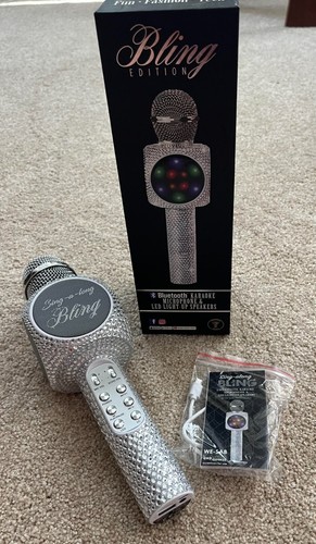 Wireless Express Sing-Along Bling Bluetooth Karaoke Microphone + LED ...