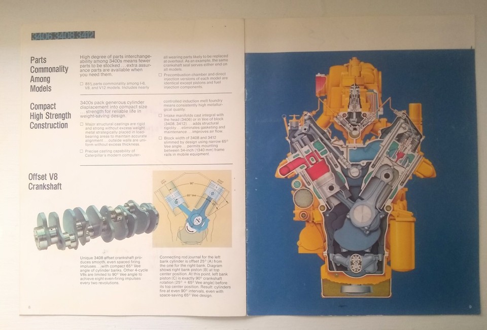 Caterpillar CAT Vintage Brochure 3400 Series Diesel Engines 3406 3408 ...