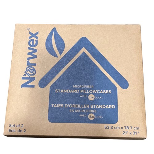 Norwex Microfiber Standard Pillowcases With BacLock Set Of 2 21" X 31 ...