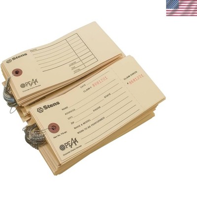 Laminated Service Repair Tags - 200 Black 6x3 inch Labels with Wire ...